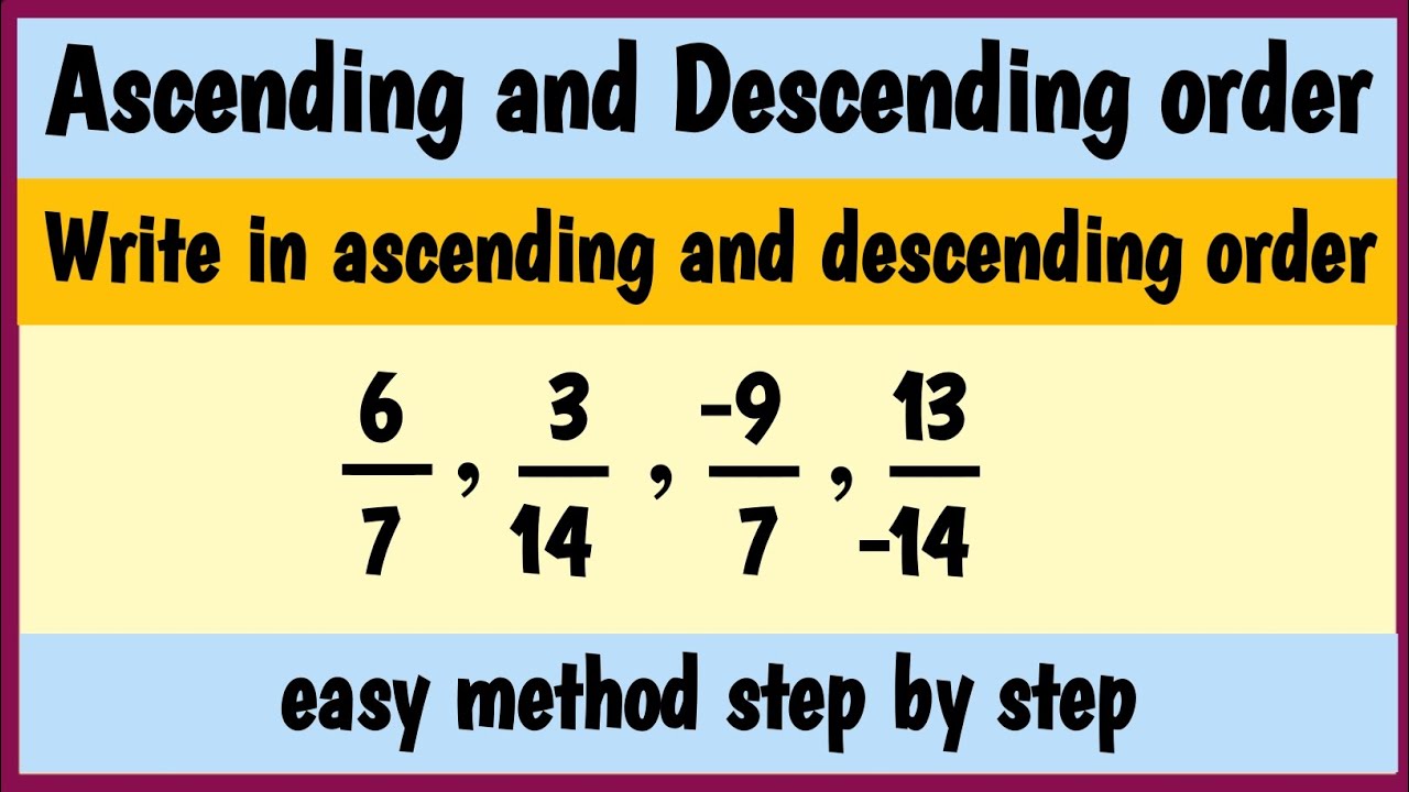 ascending and descending order of rational numbers | ascending and ...
