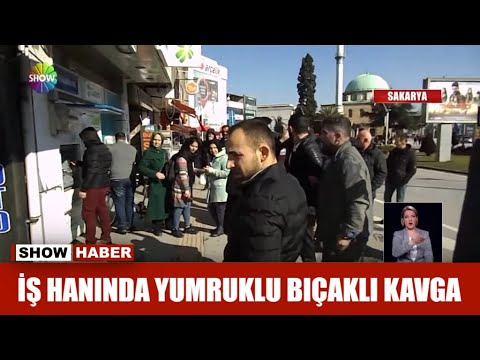 İş hanında yumruklu bıçaklı kavga