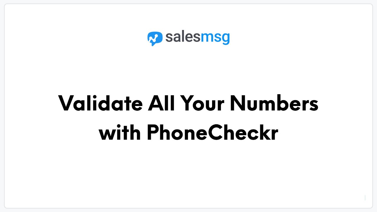 Validate All Your Numbers with PhoneCheckr - YouTube