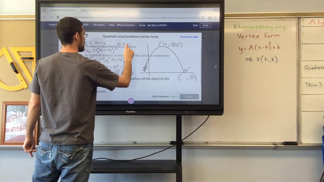 Quadratic word problems vertex formKhan Algebra 1 Quadratic functions ...