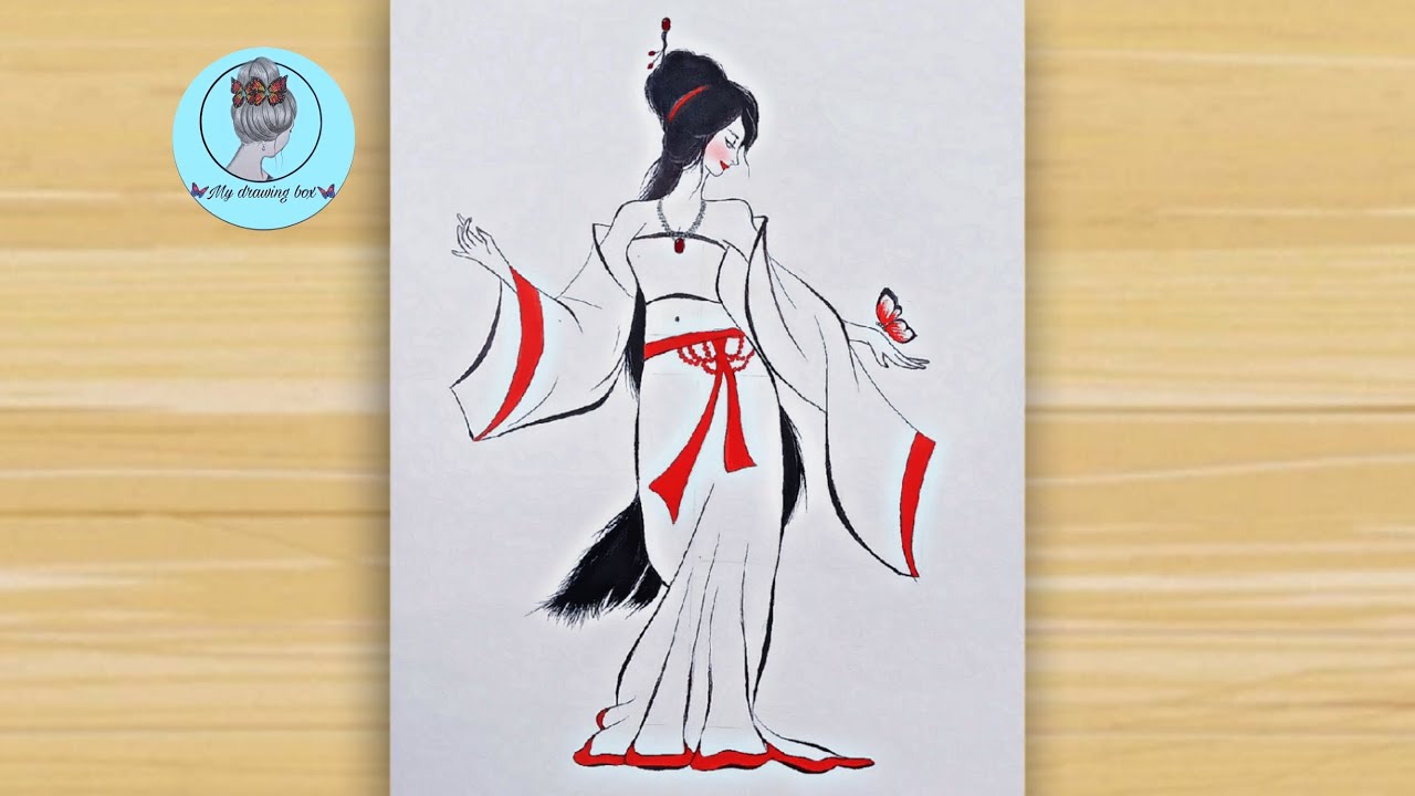 How to draw a beautiful korean girl / step by step / korean girl ...