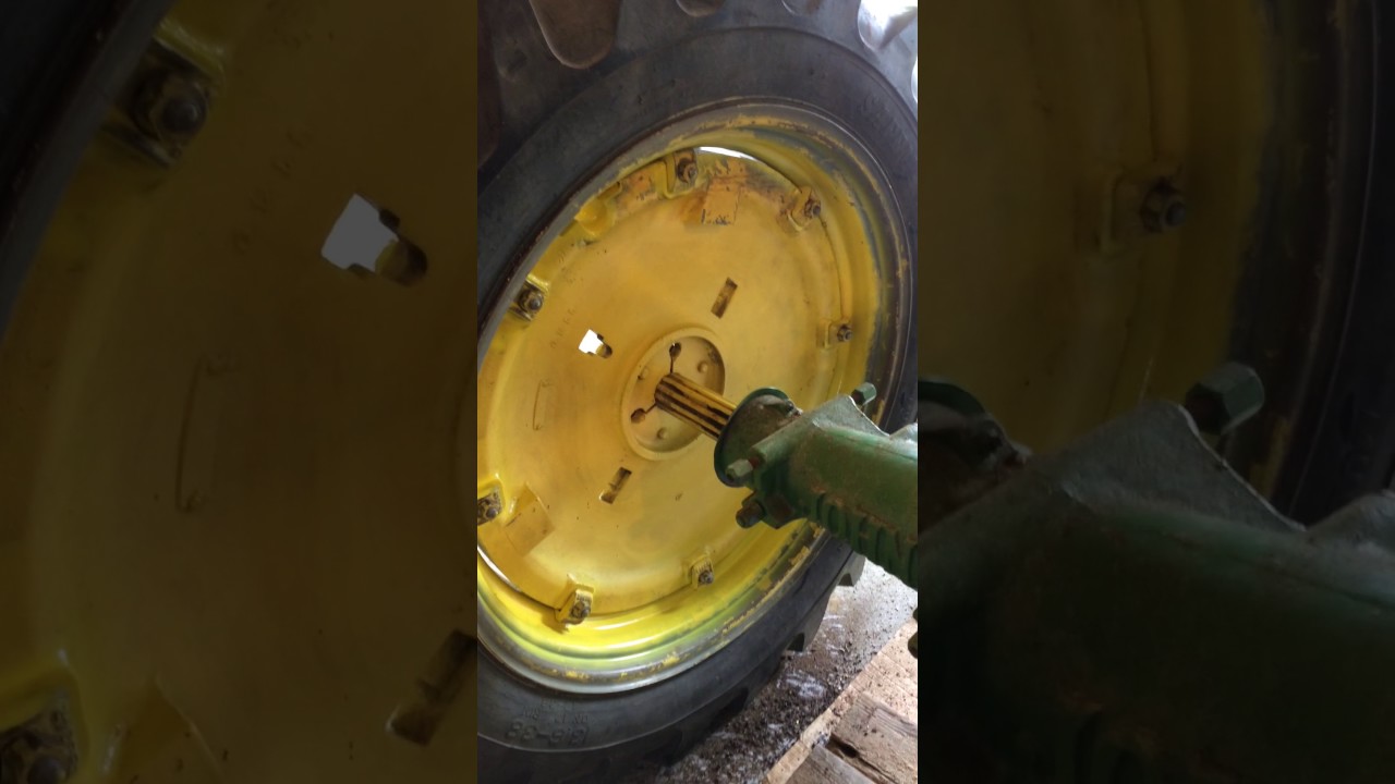 Mounting tires with rims on John Deere Model A tractor without moving ...