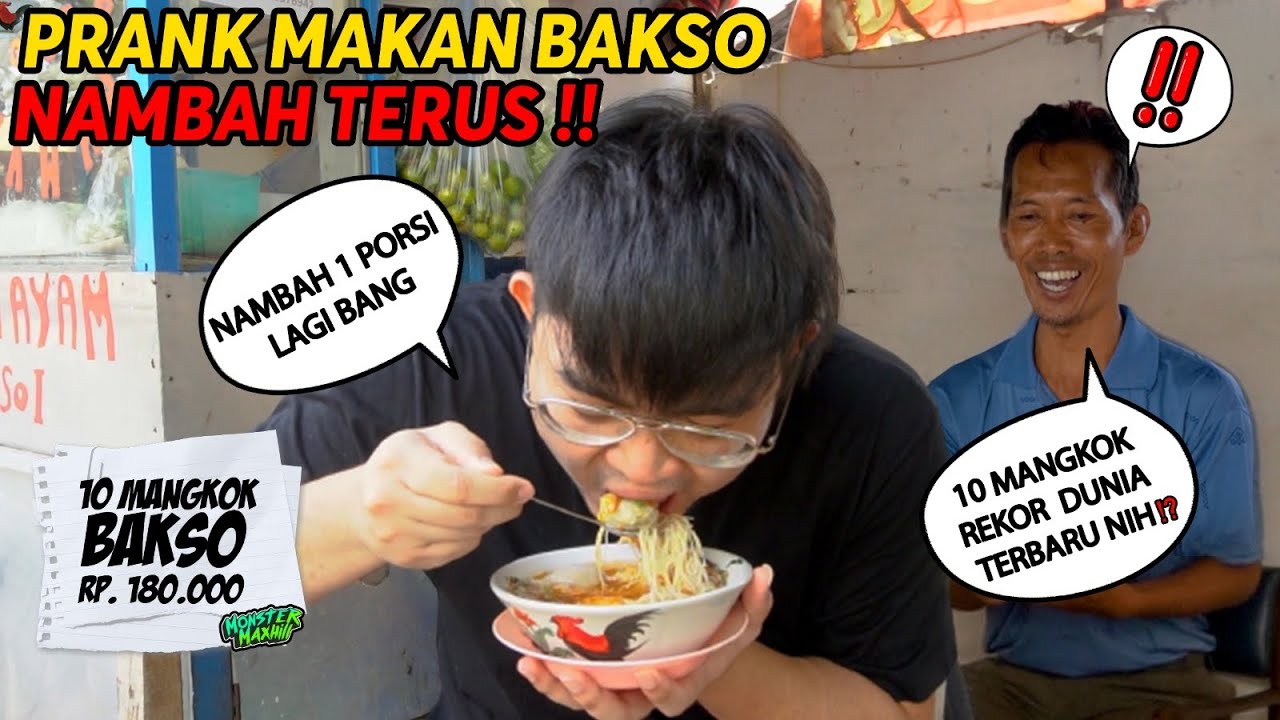 Konten Yg Dtggu2 Prank Abang2 Bakso ‼️ Gak Berhenti Smpe 9 Mangkok
