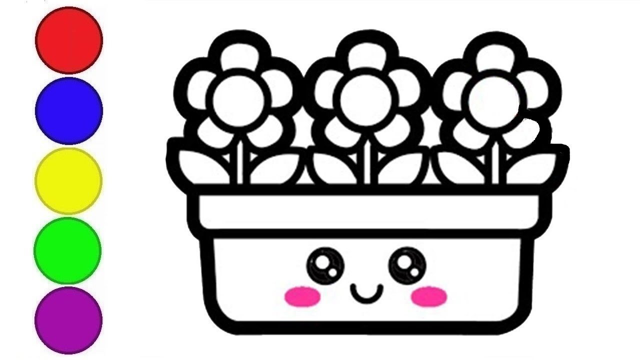 Drawing for children flowers // Bolalar gullari uchun rasm - YouTube
