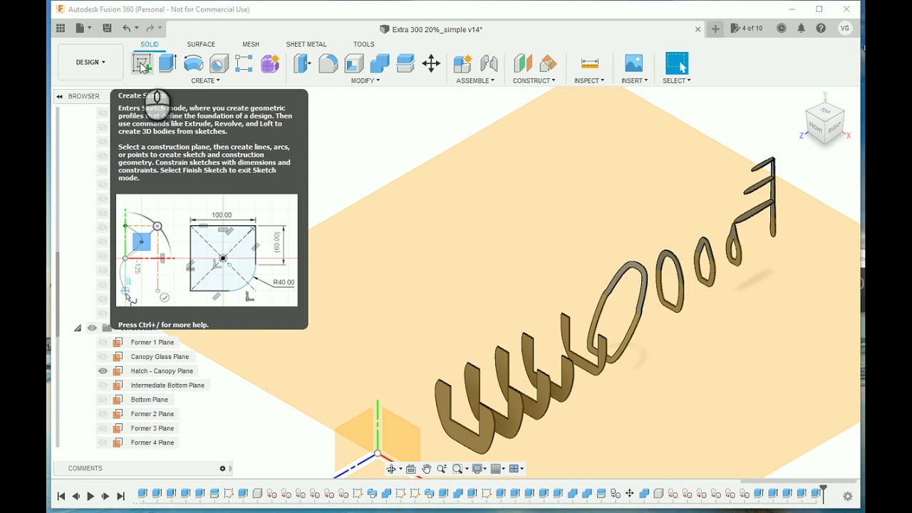 Fusion 360 DIY Design It Yourself RC Airplane Ep 12 Fuselage work 1 ...