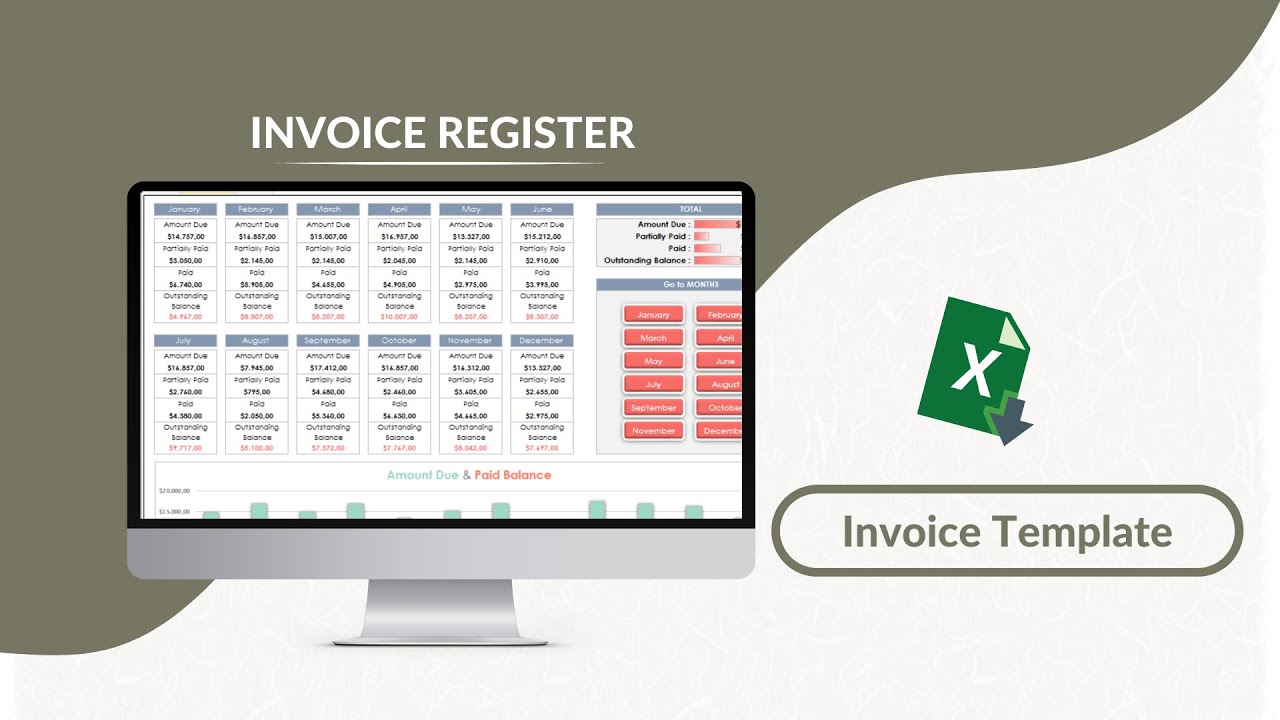 Invoice Register Excel Template - YouTube