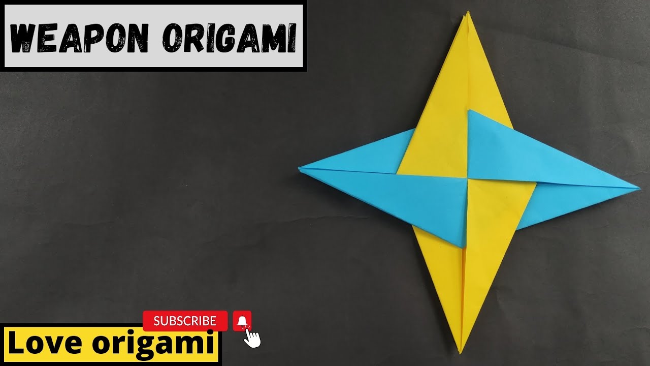 ORIGAMI EASY - how to make a easy weapon | origami craft - YouTube
