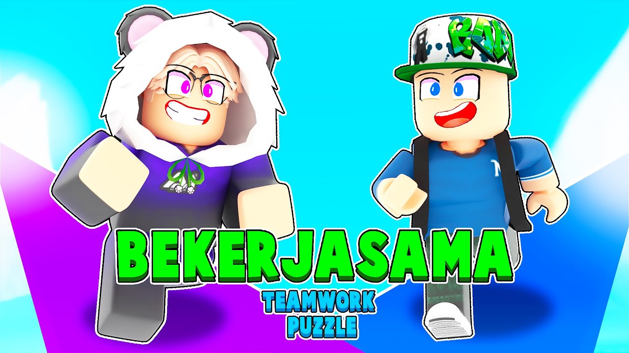 Aku Dan @Malluffy MENANG 1 JUTA Robux ! 😆 | Teamwork Puzzle | (Roblox ...