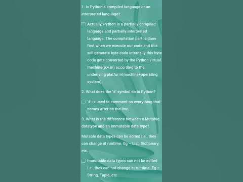 Python programming interview Questions & Answers #shortvideo #shorts # ...