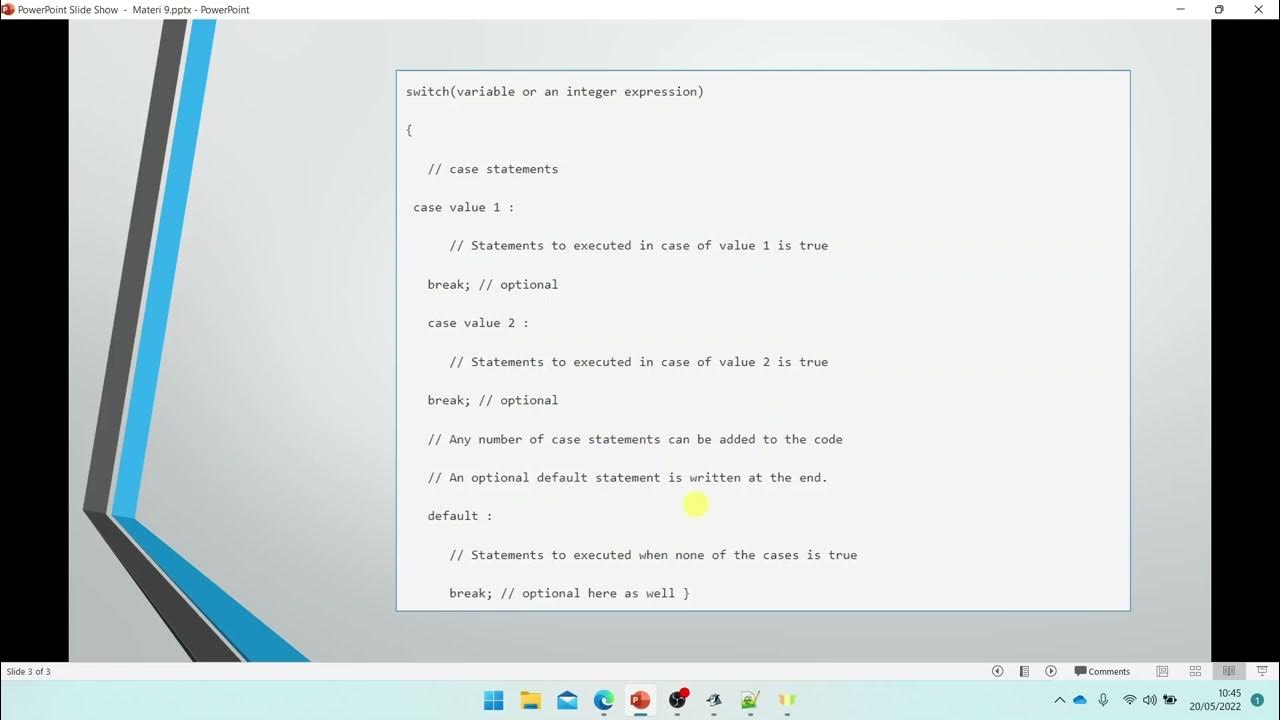 Pemrograman Java Dasar - Pertemuan 9 - Switch Case pada JAVA - YouTube
