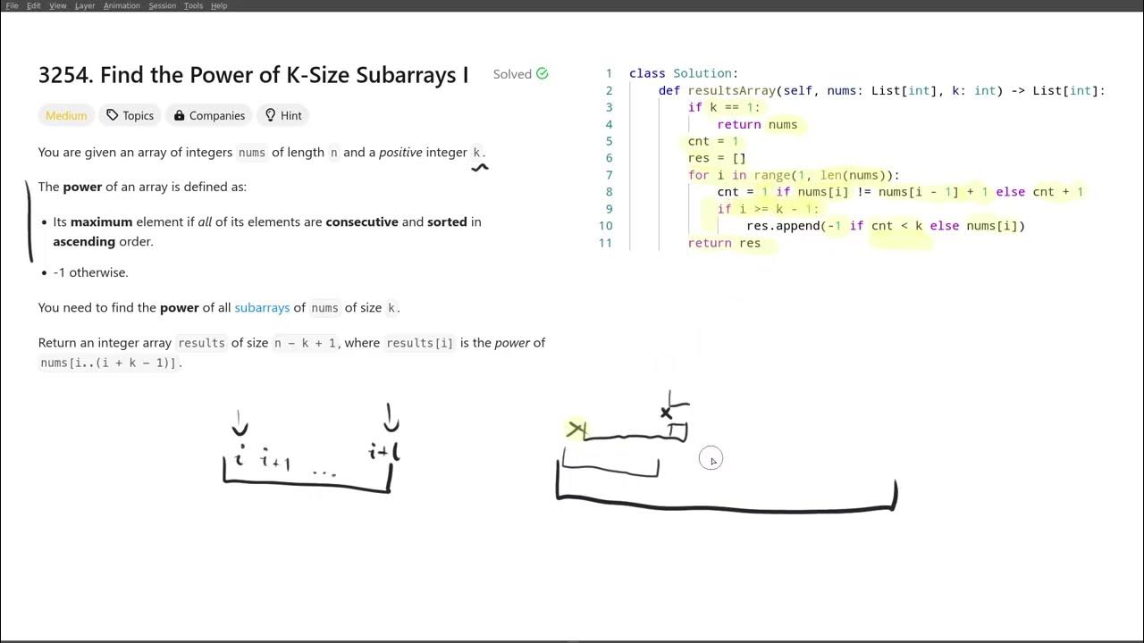 [November 16, 2024, LeetCode daily] 3254. Find the Power of K-Size Subarrays I - Python solution ...