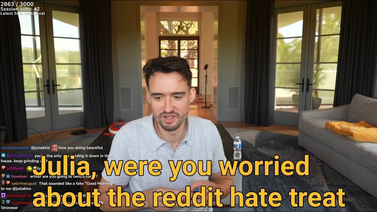 Julia talk with Julia in chat about the reddit hate treat - YouTube