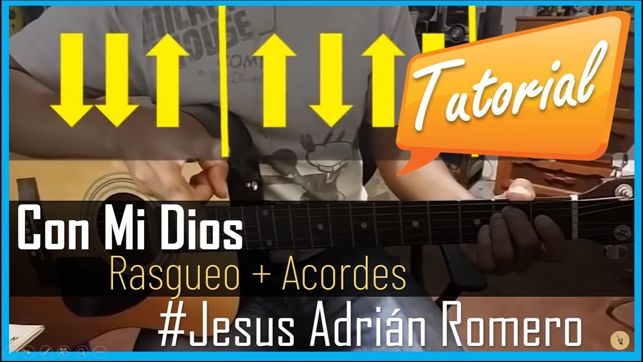 con mi Dios tutorial con guitarra acustica| Jesus Adrian Romero - YouTube