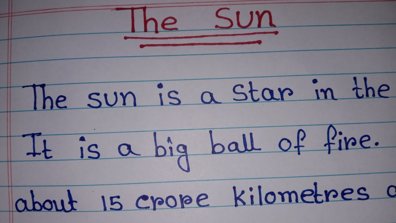 The Sun // Sun essay in english // English paragraph on sun . - YouTube