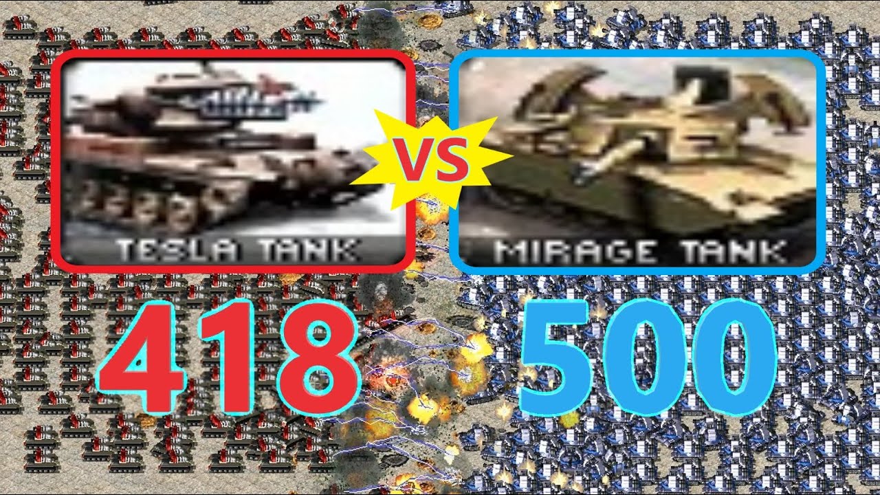 Tesla Tank vs Mirage Tank - Same Cost - Red Alert 2 - YouTube