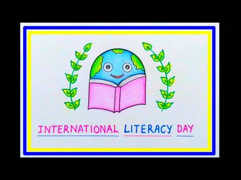 How to draw international literacy day poster / literacy day drawing ...