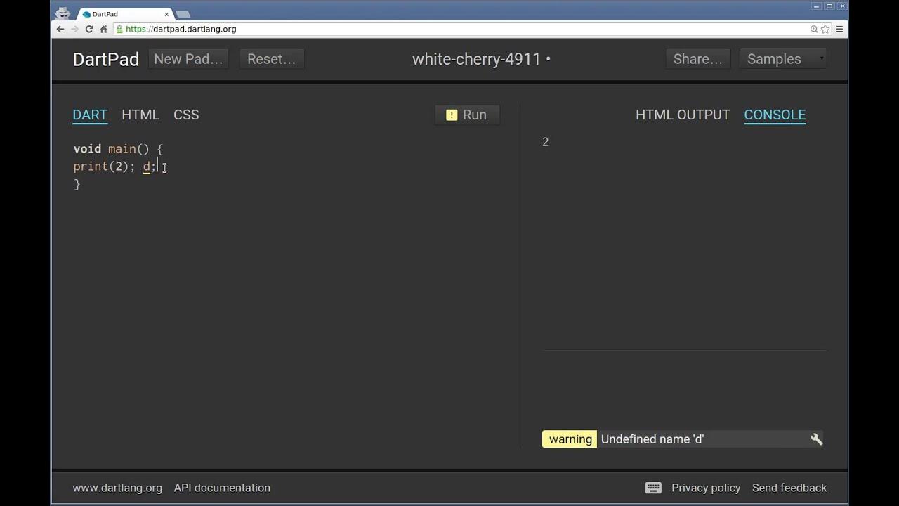 45 Learn to Program in Dart: Dartpad - YouTube
