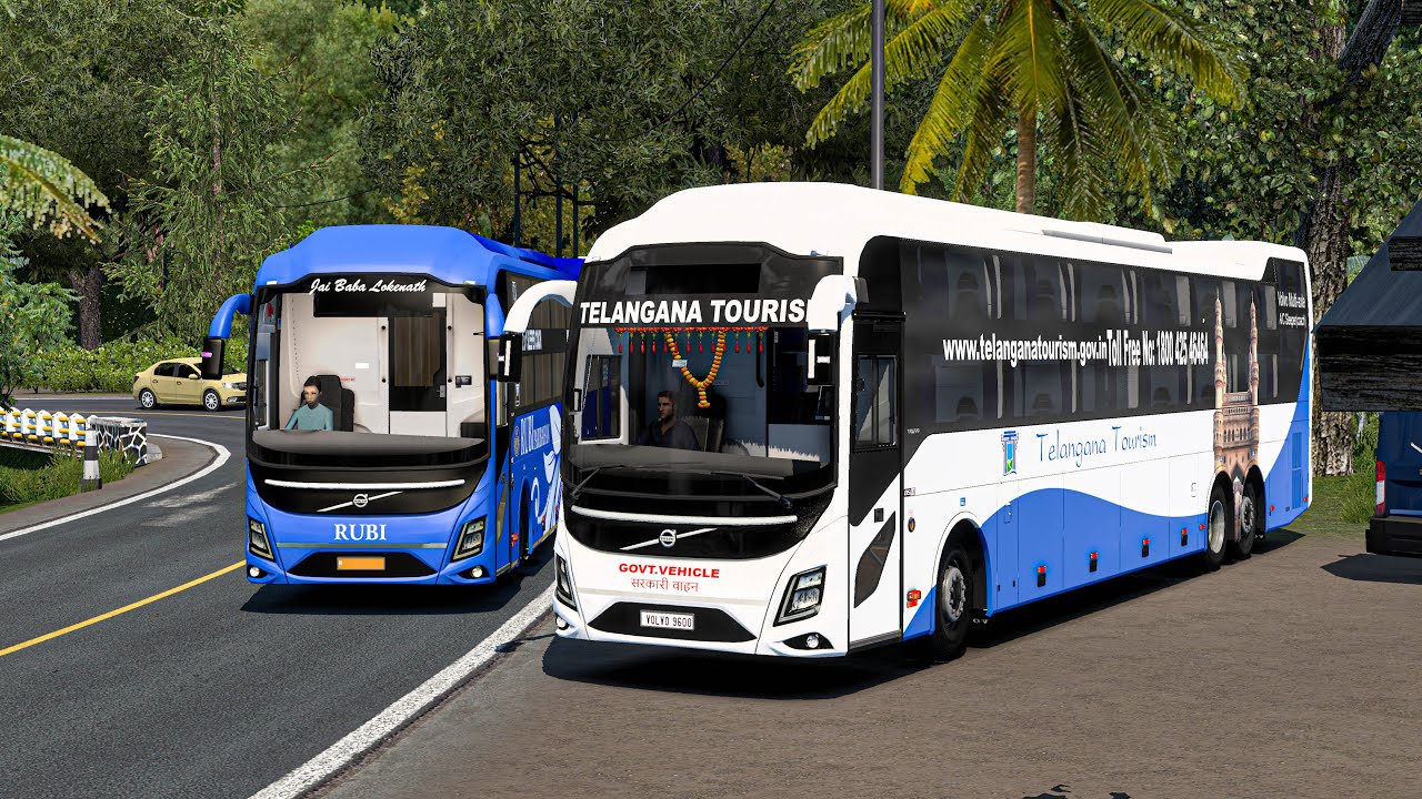 🚌 Volvo 9600s Of Telangana Tourism ️ Govt. Vichele | Indian Bus Mod ...