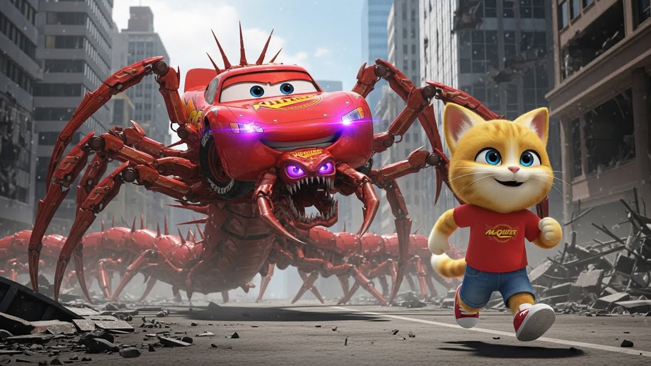 McQueen Becomes a Centipede Hybrid! CAT's Epic Rescue 🚗 ️🐛 | CAT RACING ...