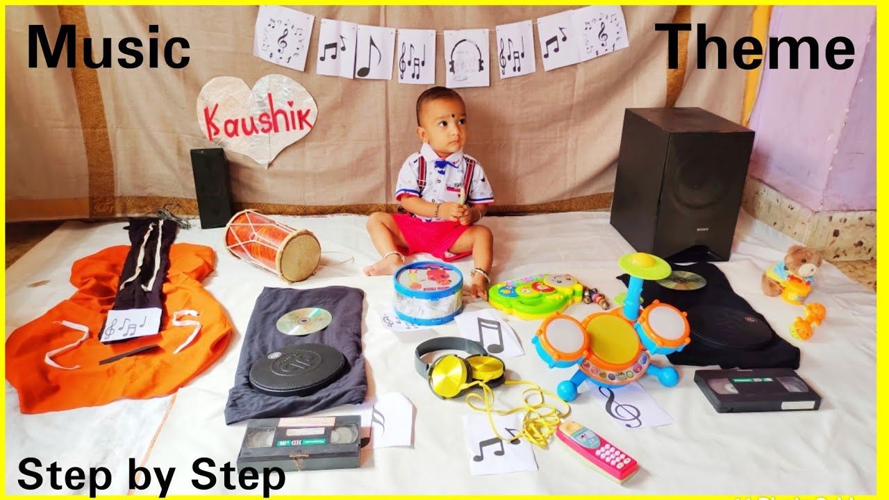 Music | Musical | Musician | DJ Theme Baby Photoshoot Ideas at Home ...