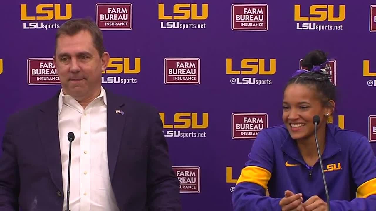 LSU Gymnastics Jay Clark and Haleigh Bryant (Full Interview) - YouTube