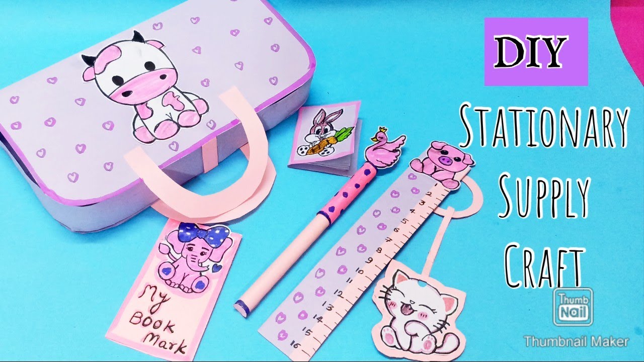 How to make school supplies craft with paper ll school hacks ll back to ...