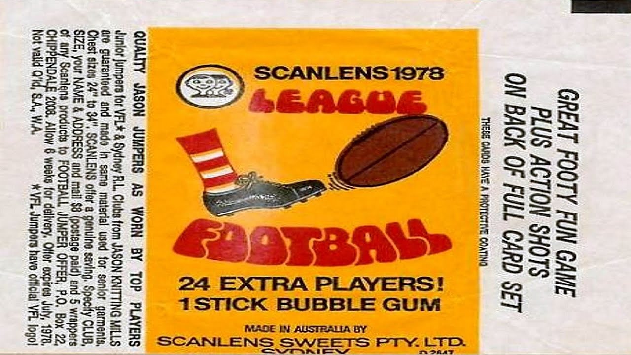 SS/258-Scanlens 1978 League Football 24 Extra Players! 1 Stick Bubble ...