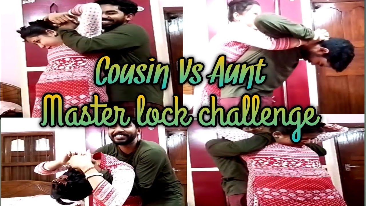 Master lock challenge// cousin Vs aunty # funnyvideo#challenge - YouTube