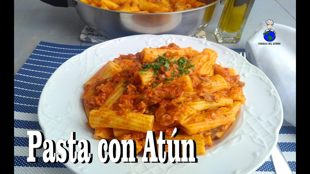 Pasta con Atún | Pasta con Atún y Tomate | Receta Fácil, Rica y ...