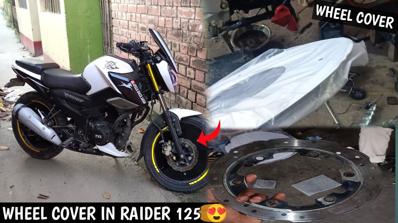 wheel cover in raider 125 😍 tvs raider wheel cover modified 😯 #viral # ...