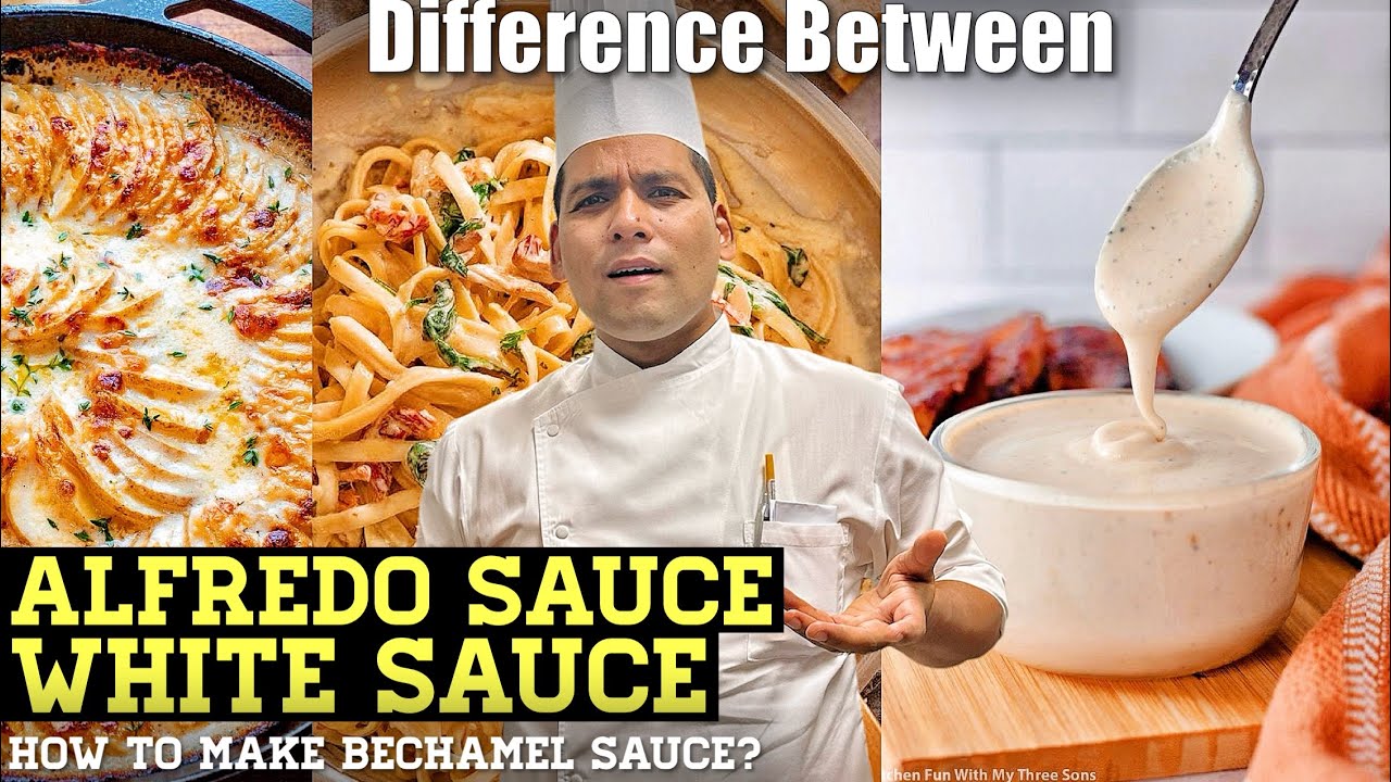 Difference between Alfredo sauce & White sauce : How to make bechamel ...