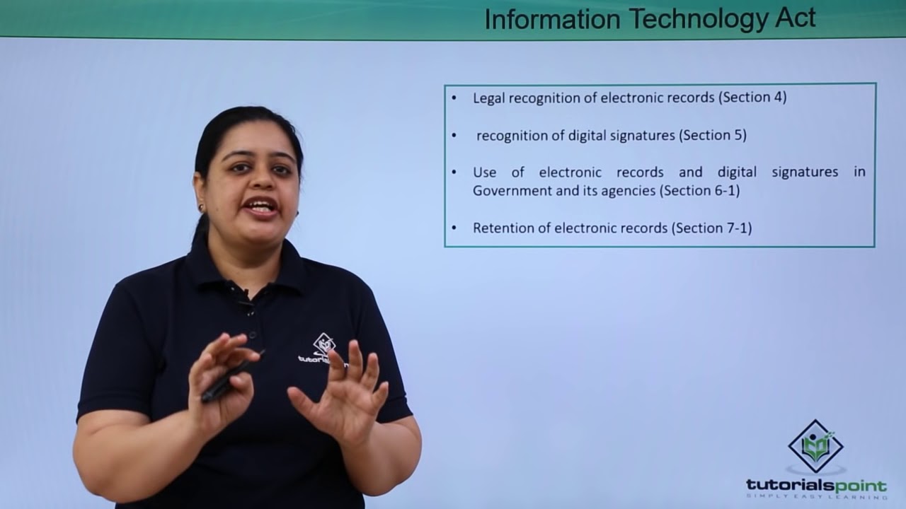 Class 11th – Information Technology Act | Business studies | Tutorials ...