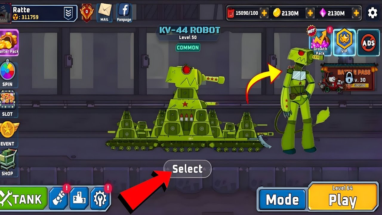 Tank Combat War Battle - New tank KV-44 Robot update - New tank unlock ...