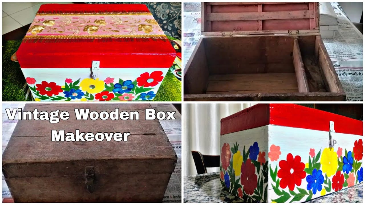 Vintage Wooden Box Makeover ll DIY ll - YouTube