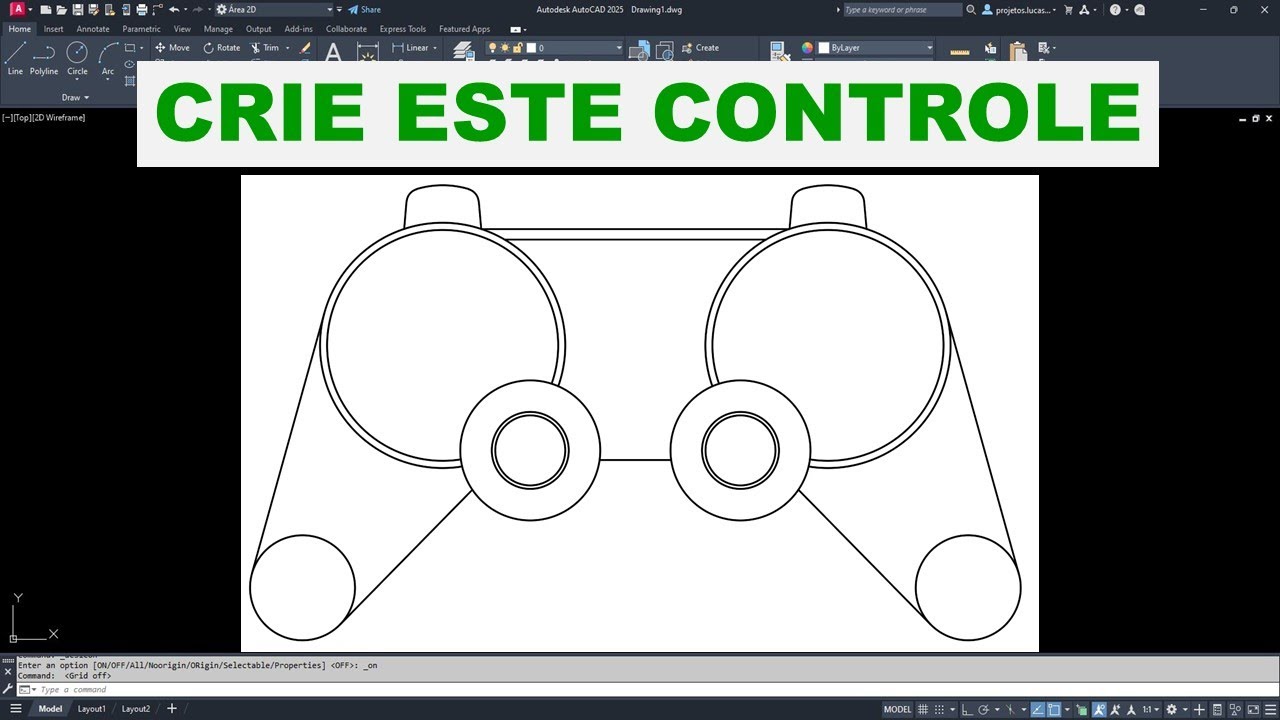 Como Criar um Desenho de um Controle no AutoCAD - YouTube