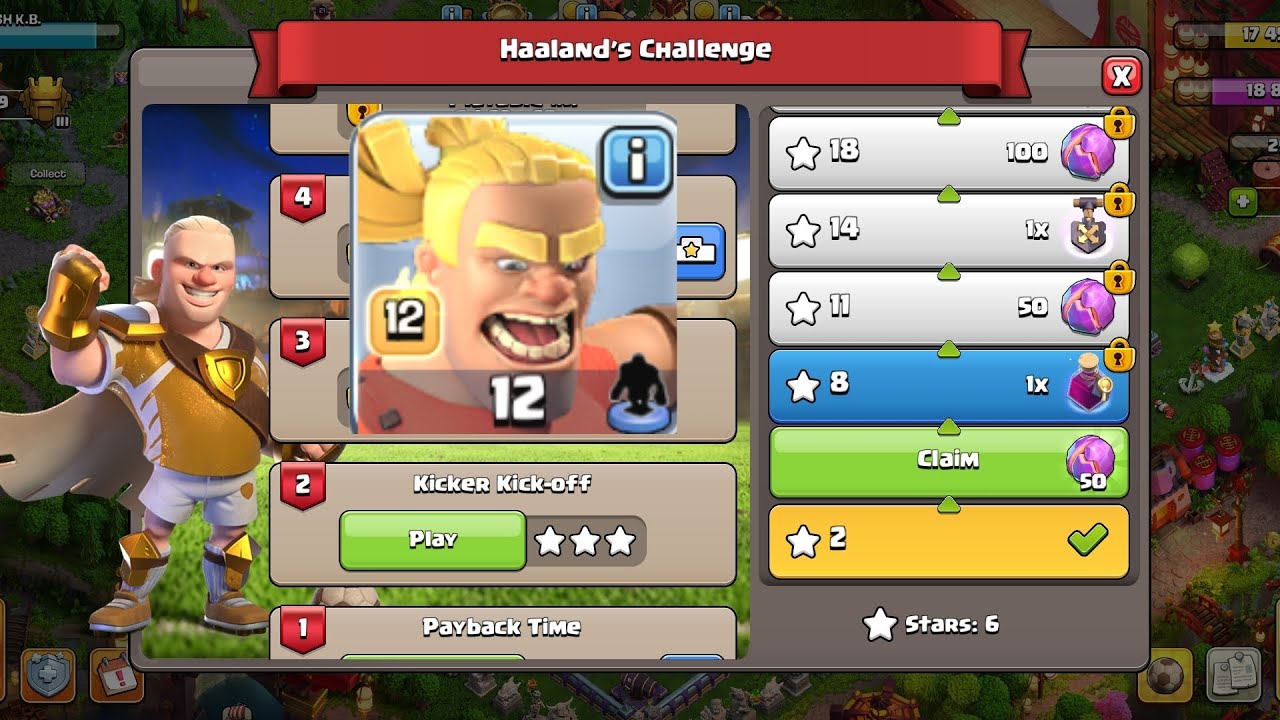Fastest 3 Star Haaland's Kicker Kick-off 2nd Challenge Clash of Clans # ...