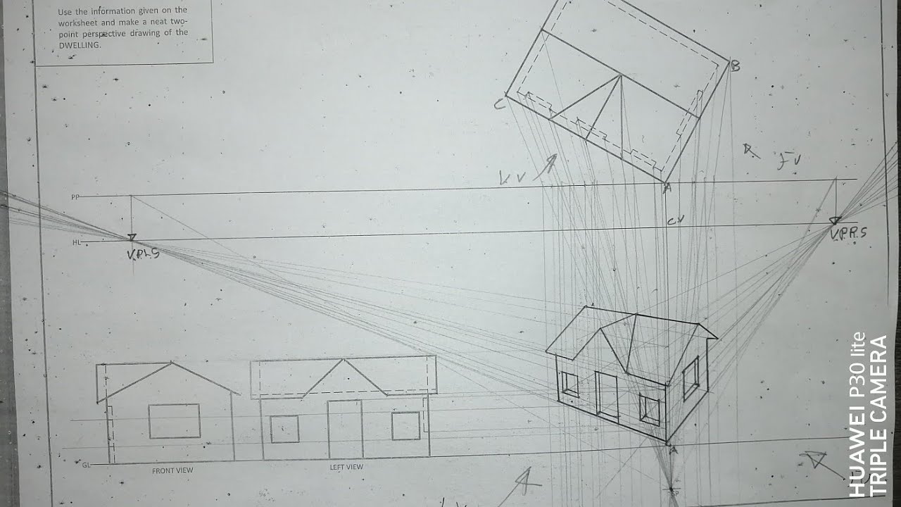 Engineering Graphic and Design/Grade 11 two points Perspective Drawing ...