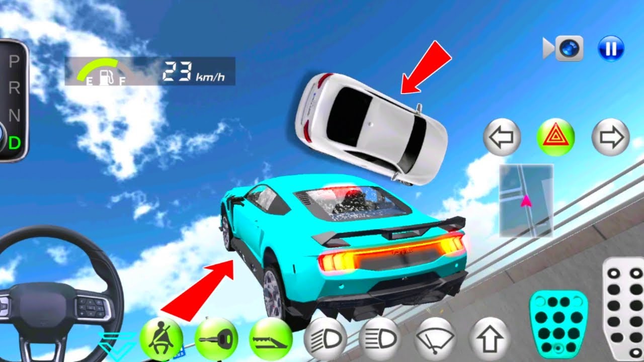 The white car went up after colliding with the new car || 3D Driving ...