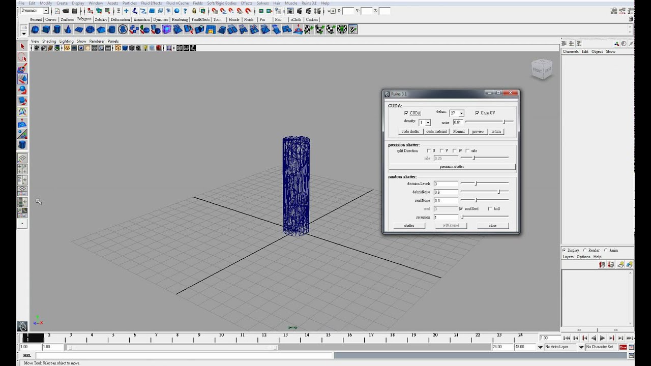 Maya Shatter plugin "RUINS" tutorial Part 1 - YouTube