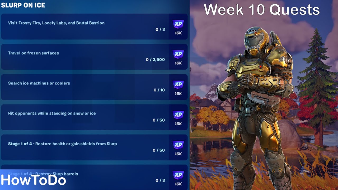 Fortnite Slurp On Ice Quests | Week 10 Quests - YouTube