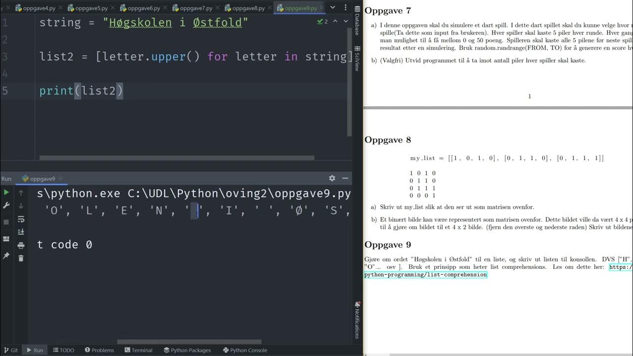 String-formatering og mer list comprehension (LF til Øving 2 (Del 5) i ...