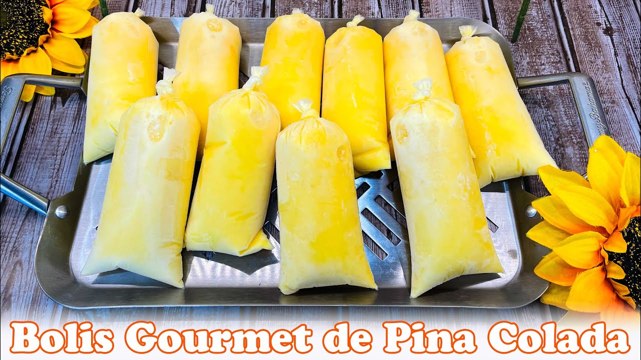 Bolis Gourmet de Piña Colada ¡TROPICAL y CREMOSO! | Receta Fácil Sin Alcohol 🍍🥥 - YouTube