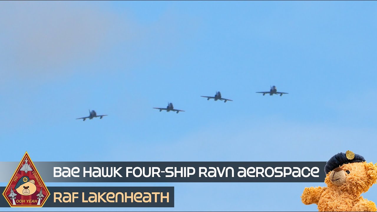 NEVER SEEN BEFORE RAVN AEROSPACE BAE HAWK FOUR-SHIP FORMATION INITIAL ...