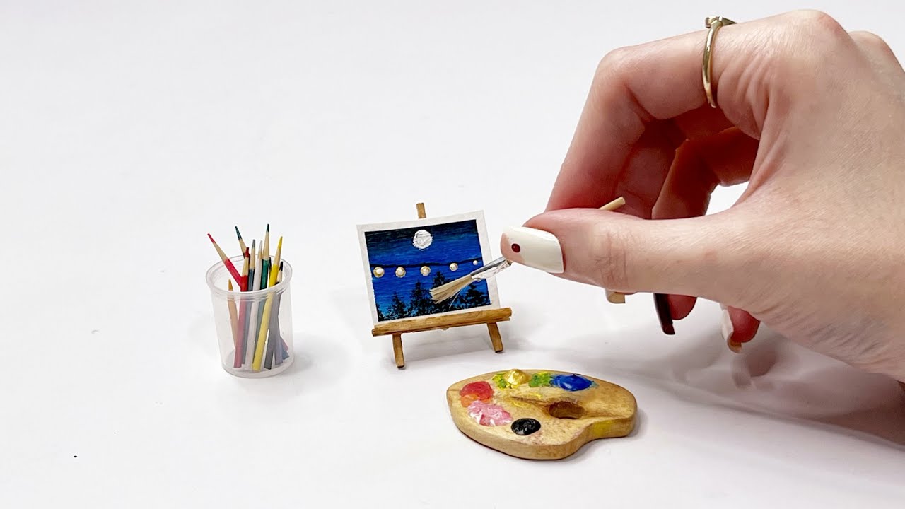Miniature Magic: Painting a Tiny Night Sky Landscape #painting #art # ...