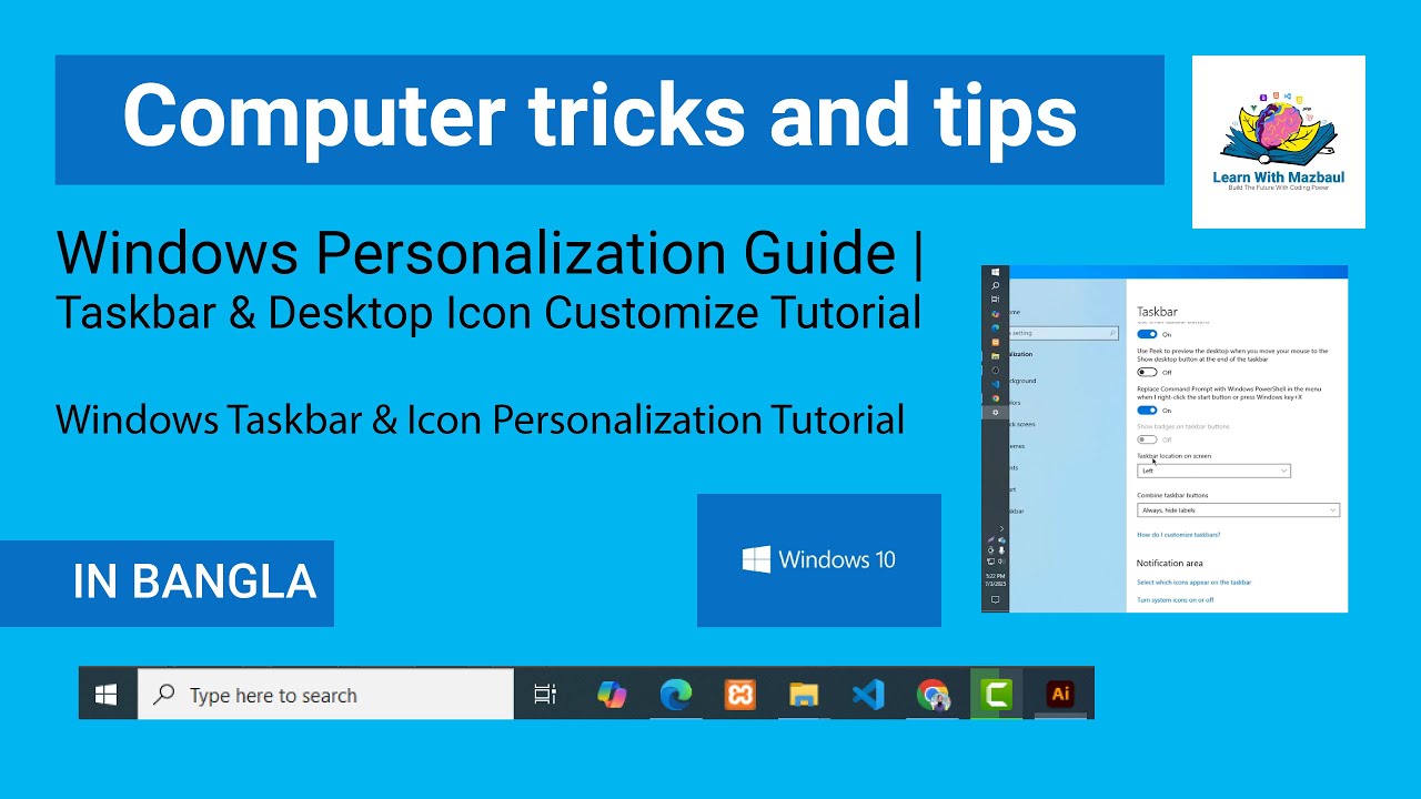 Windows Personalization Guide Taskbar and Desktop Icon Customize ...