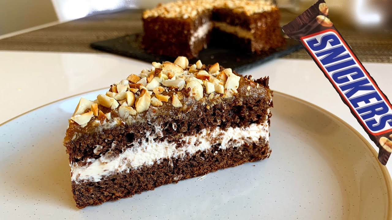 Low calorie SNICKERS Cake🥜 Sugar, Oil and Gluten Free healthy chocolate ...