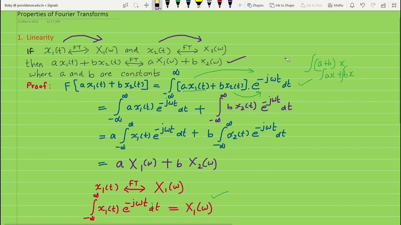 Properties of Fourier Transform - Linearity - YouTube