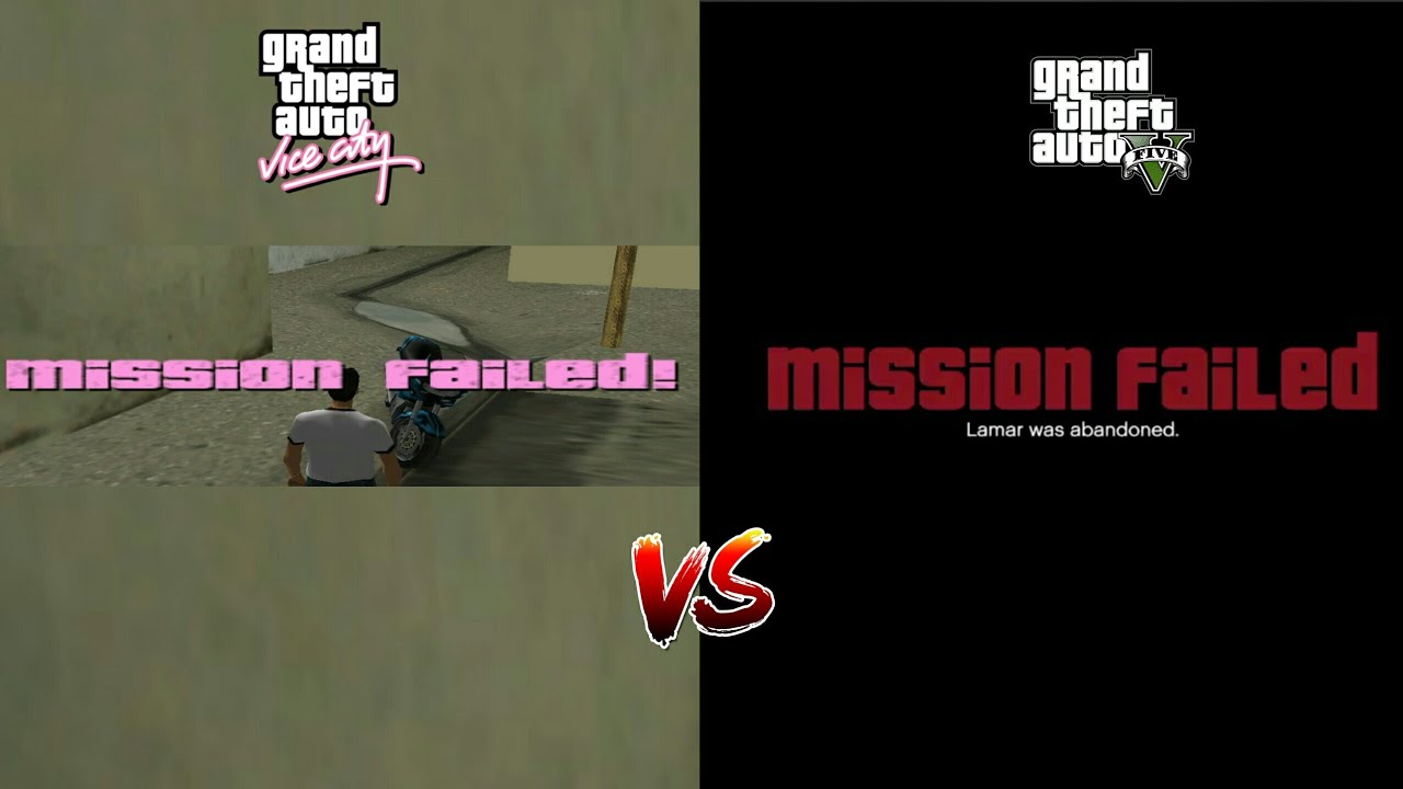 Evolution of mission failed ! | Gta All games mission failed comparison ...