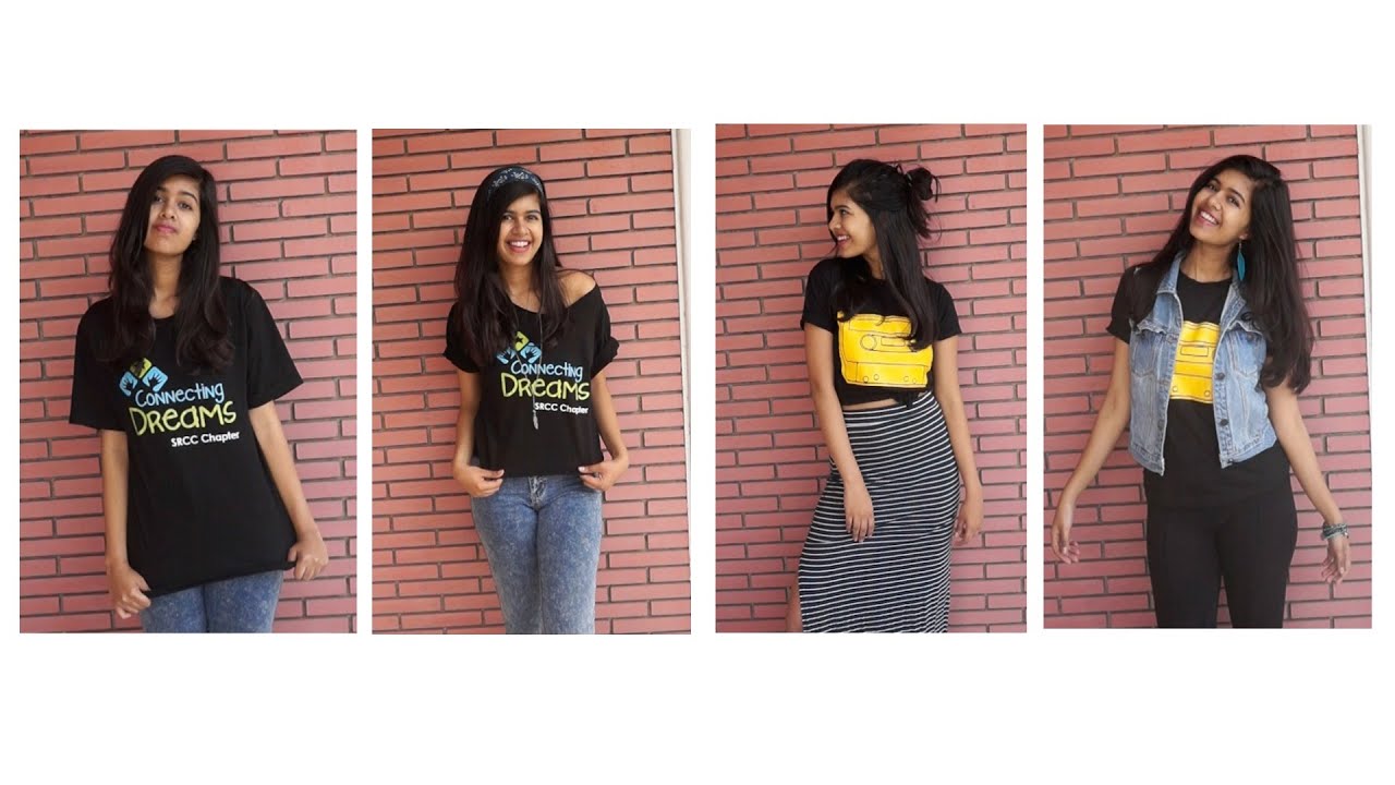 DIY Refashion and Style College T-shirts! :D - YouTube