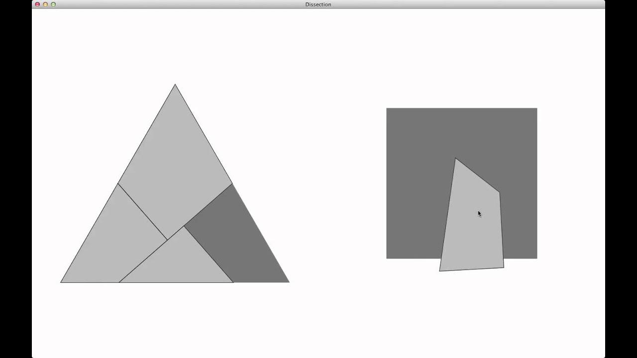 Prototype of a game about geometric dissection - YouTube